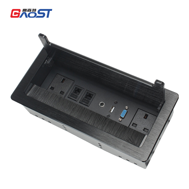 Table brushed black UAE flip up socket multifunction outlet scable ...